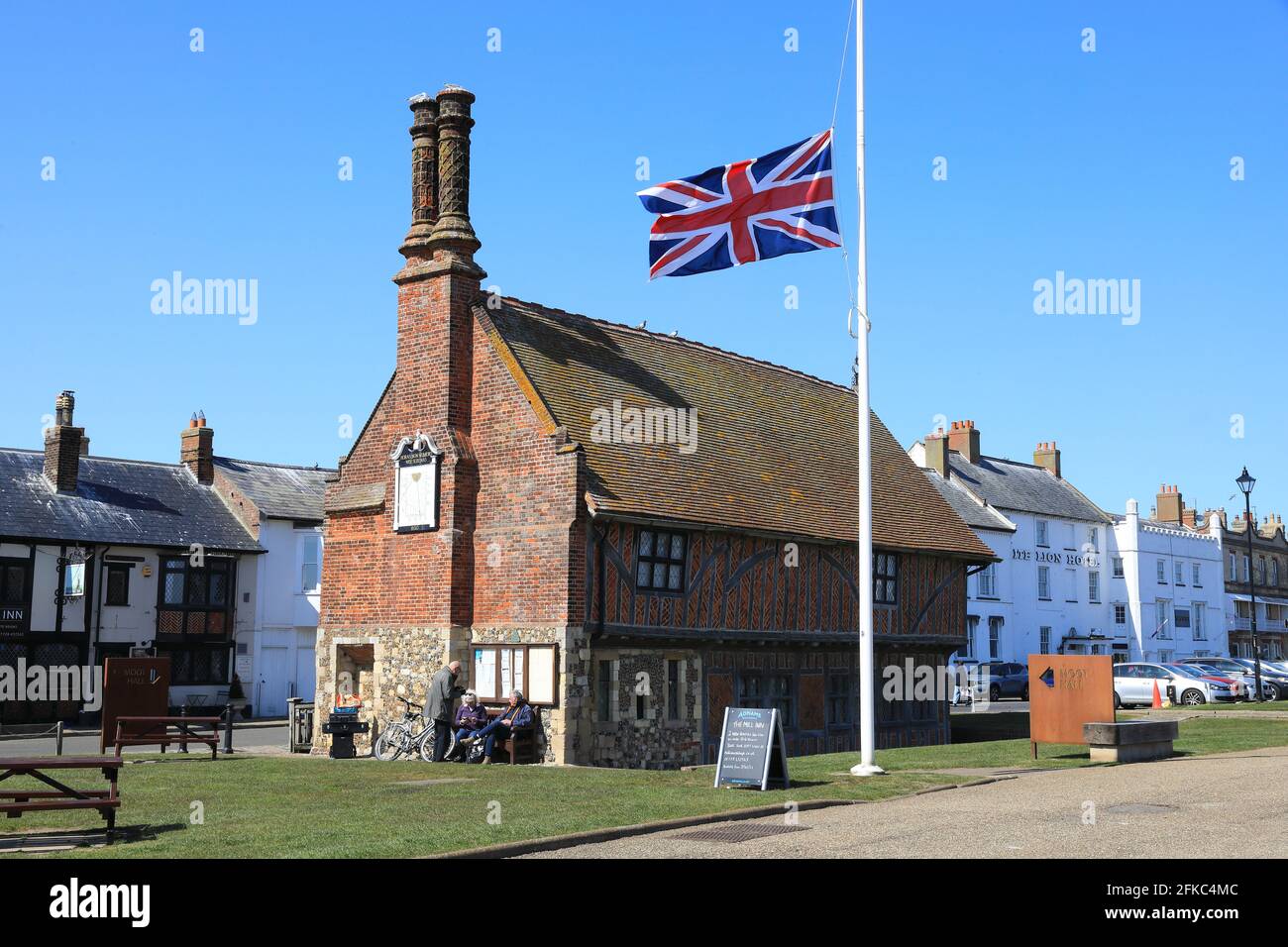 The 16th century timber framed Moot Hall, housing the Aldeburgh Museum ...