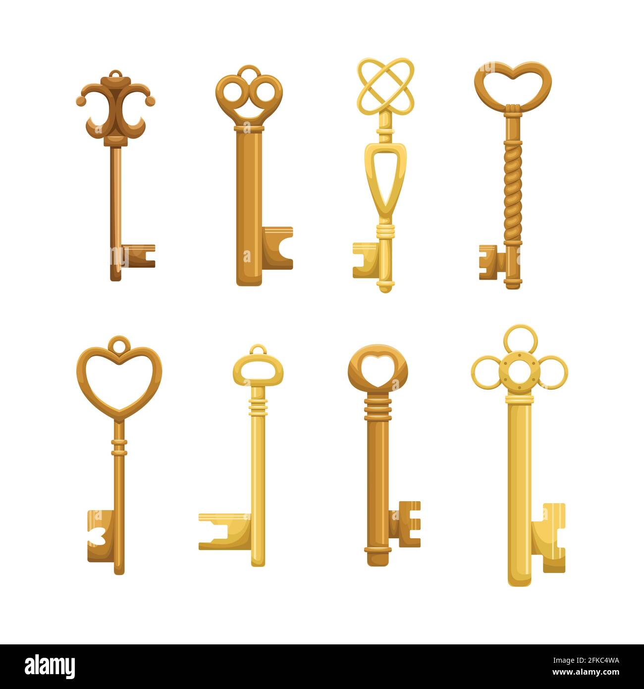 Vector set of retro keys in flat style Stock Vector Image & Art - Alamy