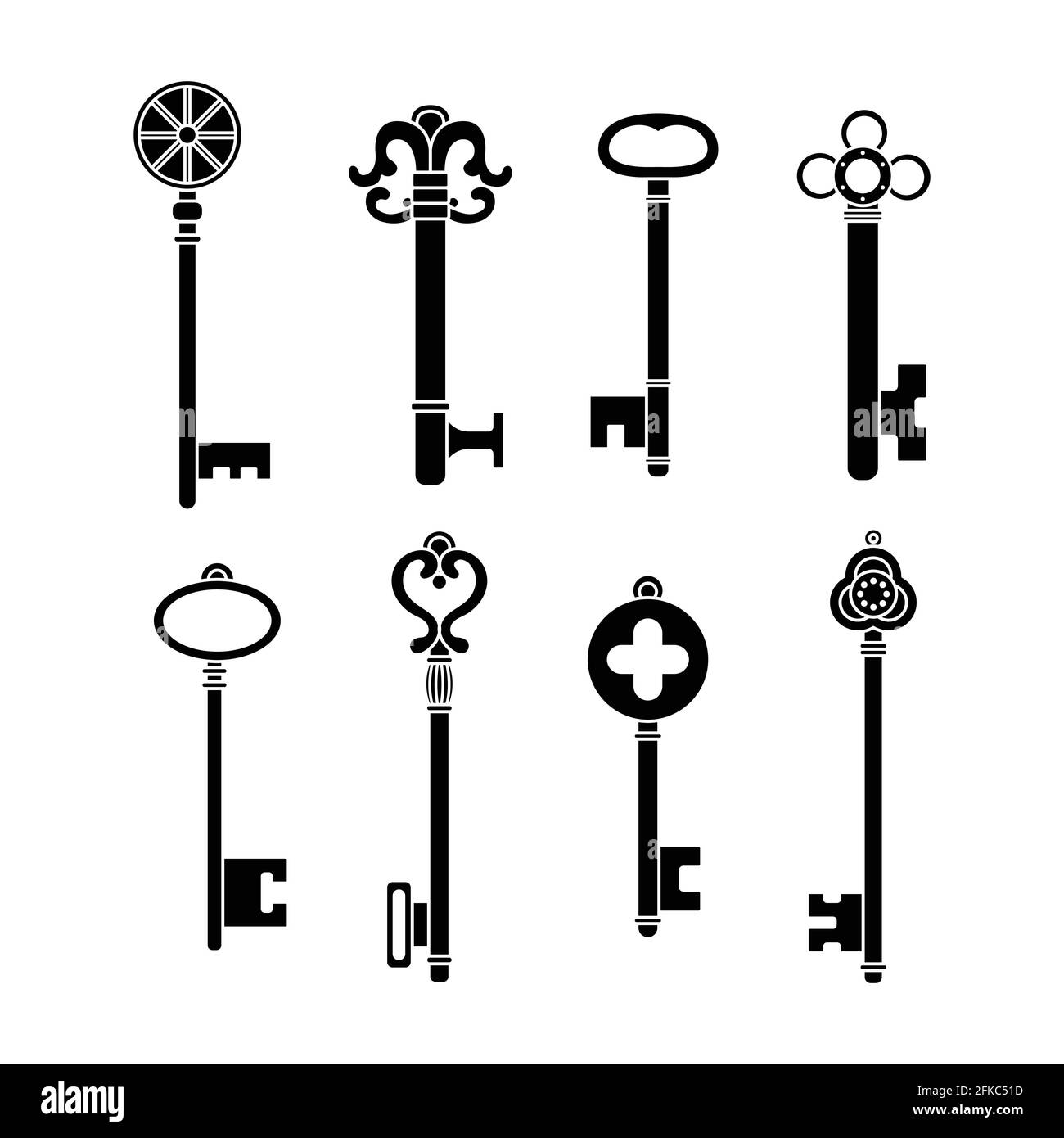 Vector set of retro keys in simple style Stock Vector Image & Art - Alamy