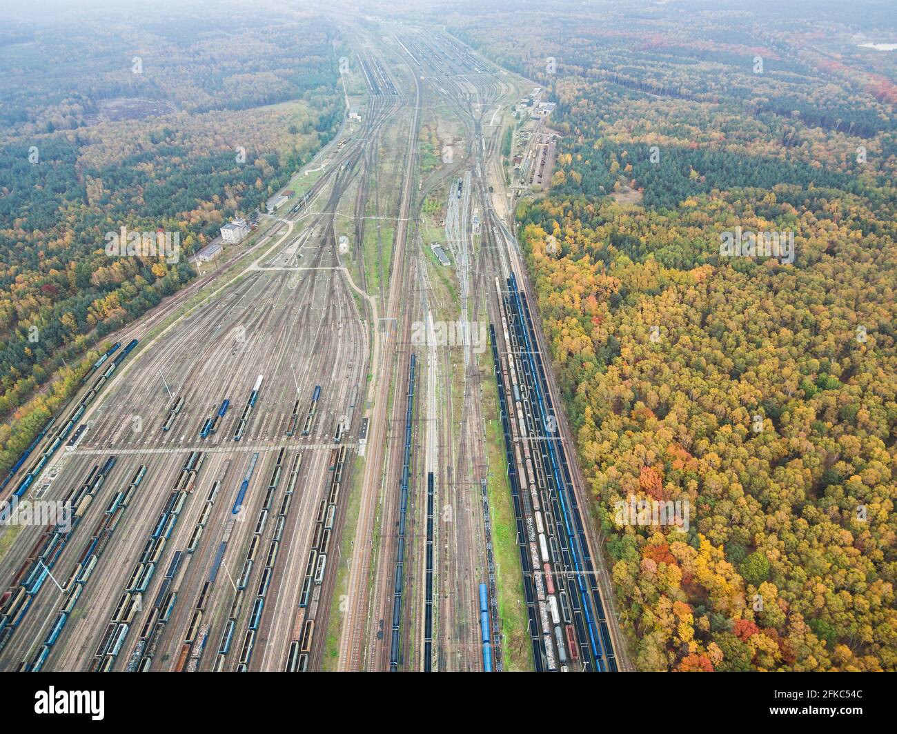 Aerial view train depot hi-res stock photography and images - Alamy