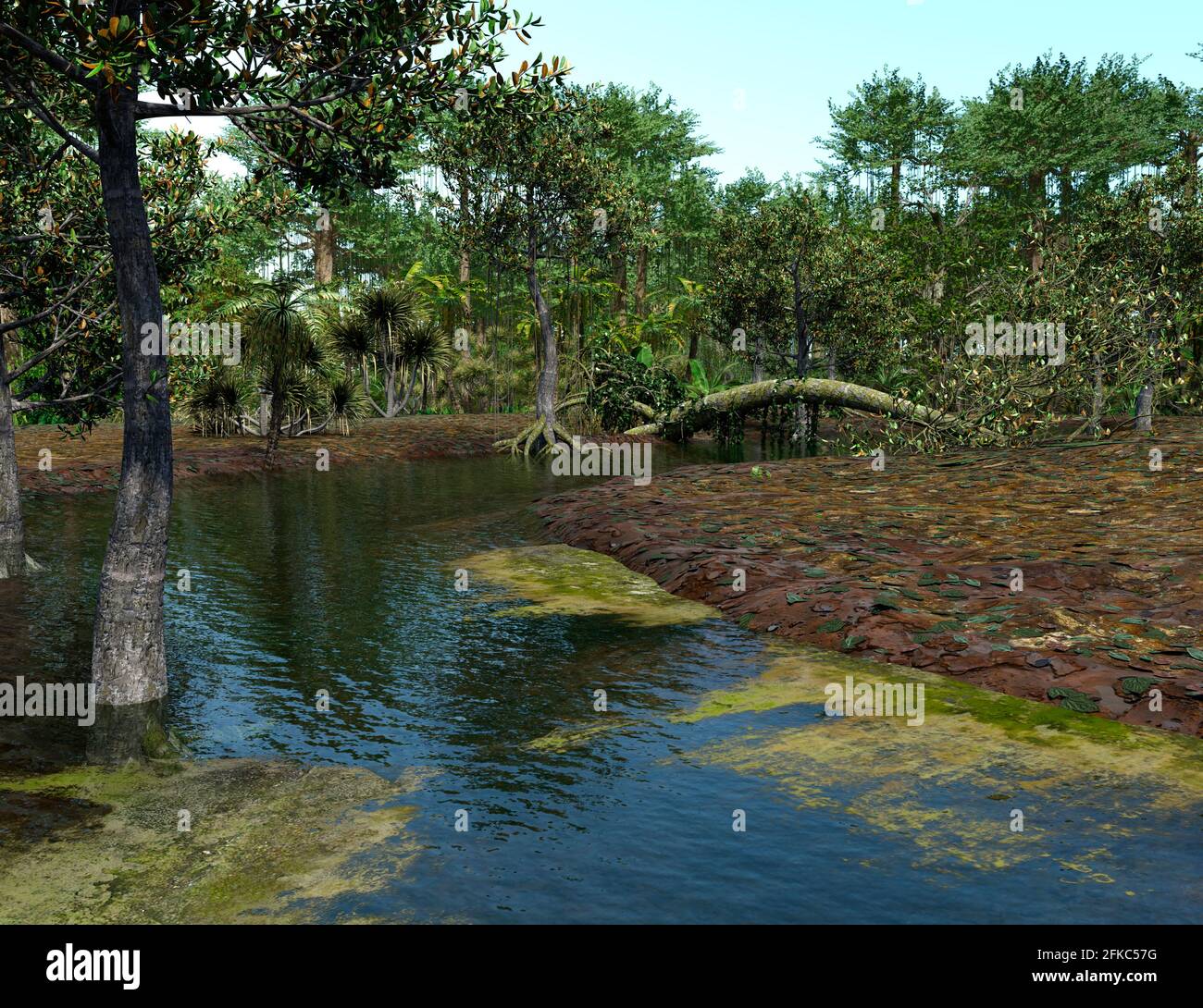 3D rendering of a tropical rainforest landscape Stock Photo - Alamy