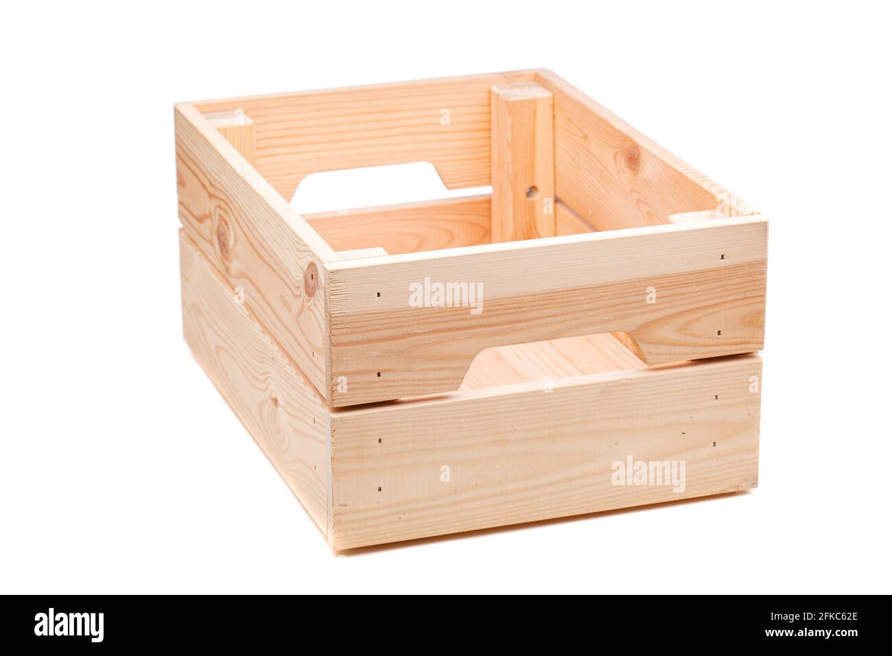 small wooden crate isolated on white background Stock Photo - Alamy