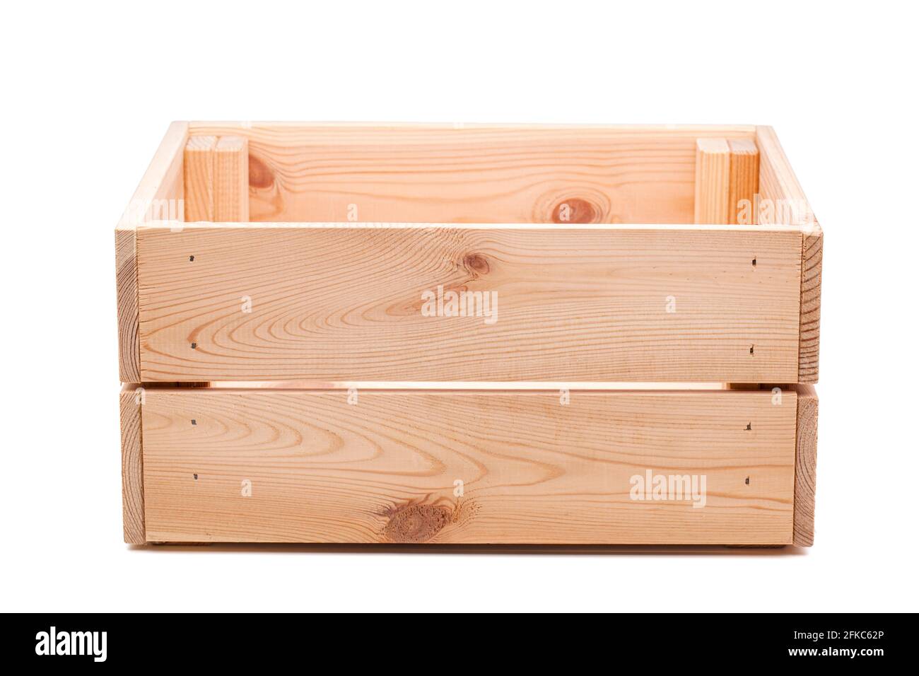 small wooden crate isolated on white background. side view Stock Photo ...