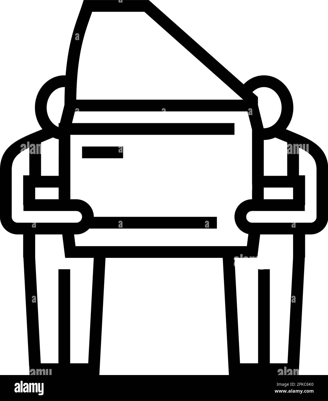 human work car factory line icon vector illustration Stock Vector Image ...