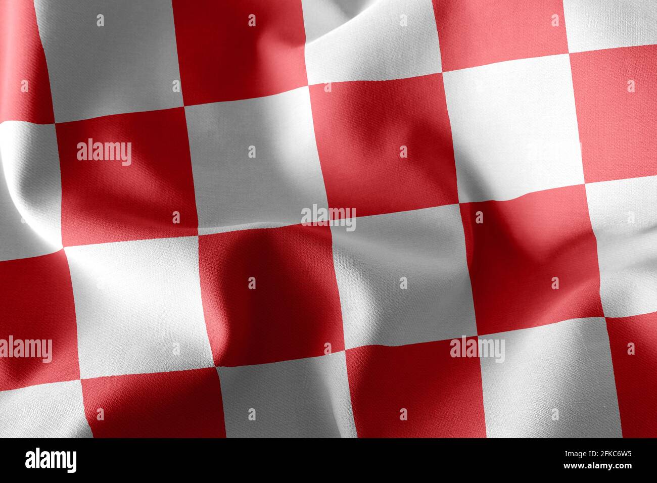 3D illustration flag of North Brabant is a region of Netherlands ...