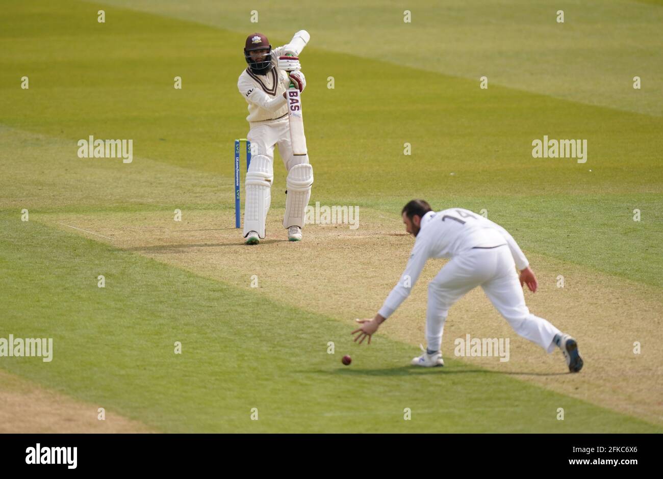 Surrey's Hashim Amla hits out during day two of the LV= Insurance ...