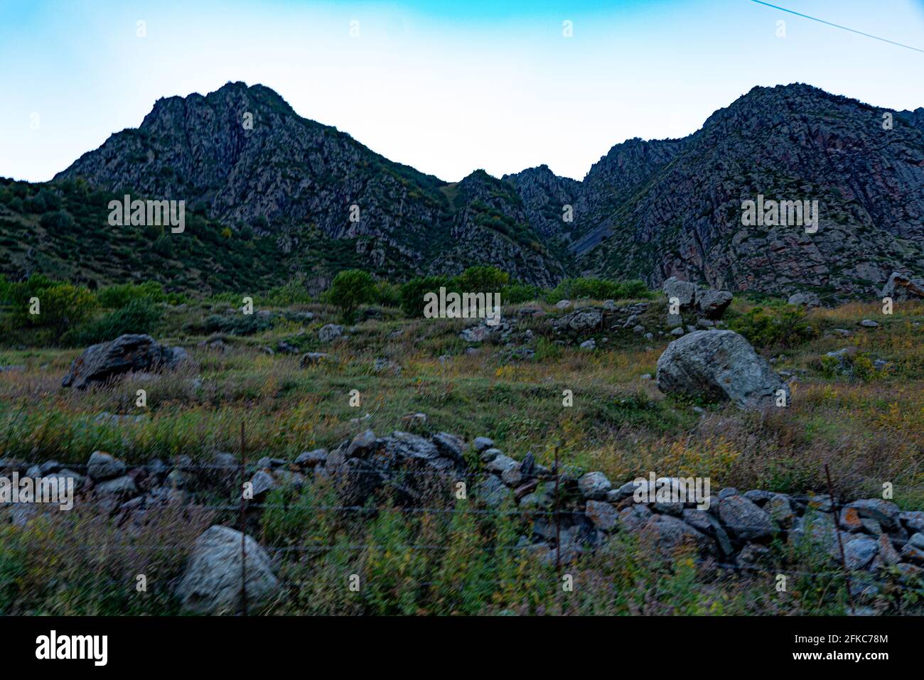 view of stones and mountains Stock Photo - Alamy