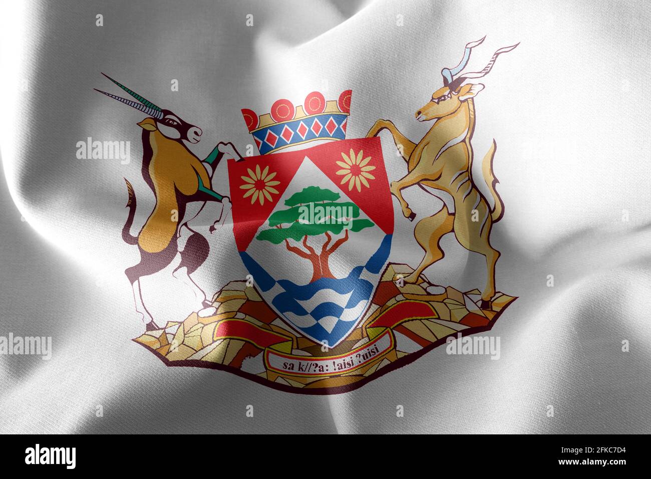 3D illustration flag of Northern Cape is a region of South Africa ...