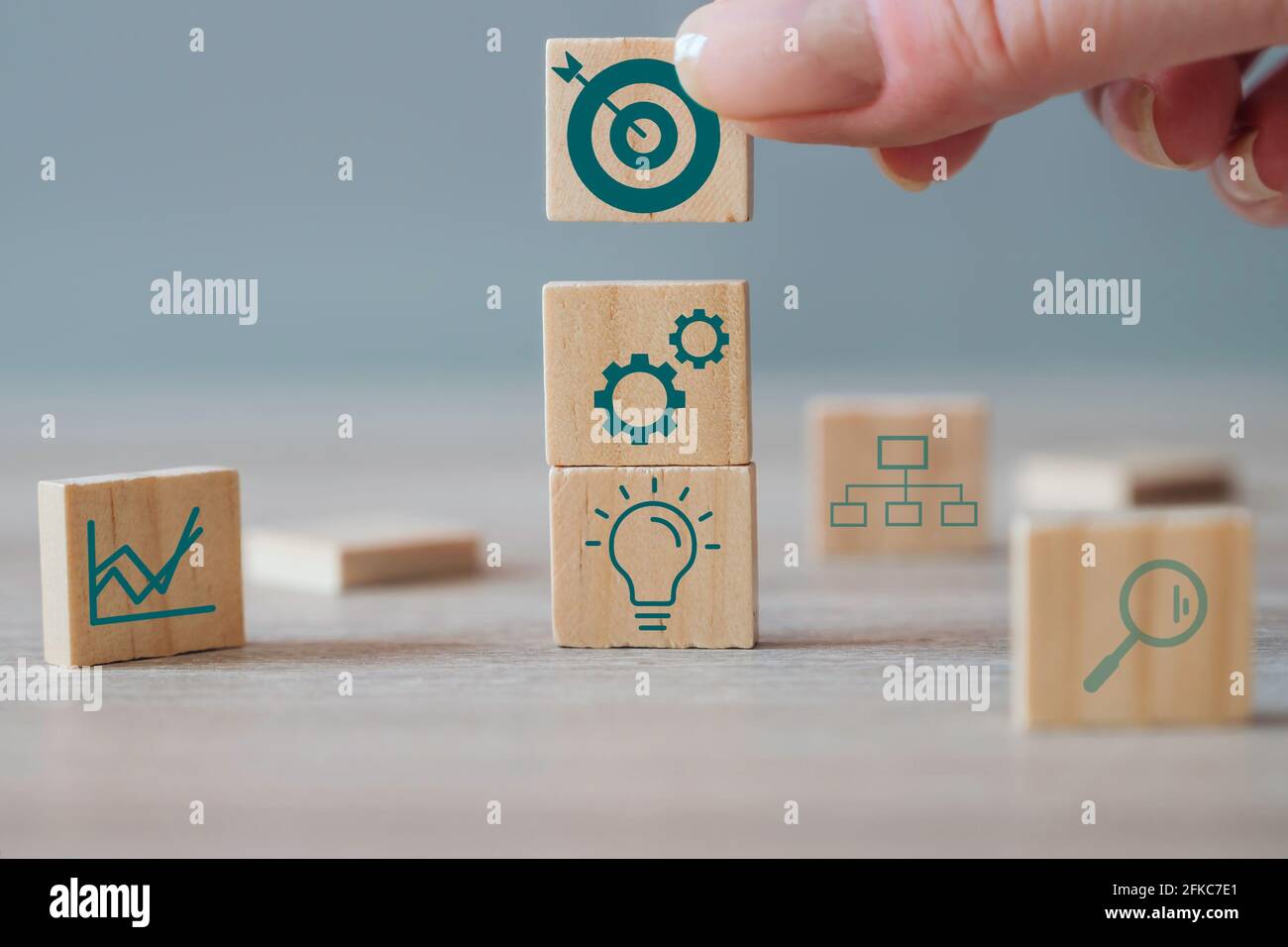 Business strategy, action plan, management concept. Businesswoman hand ...