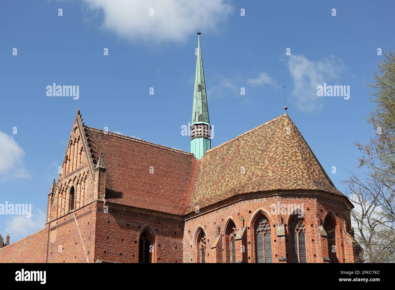 Choir and turret at the former Cistercian abbey Chorin in Germany Stock ...