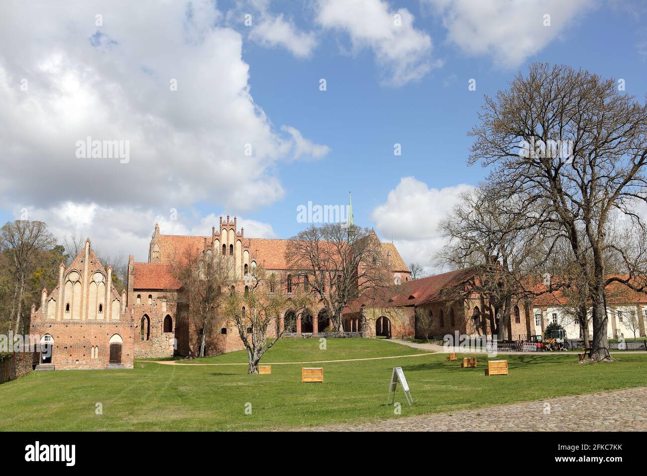 Inner courtyard of the former Cistercian monastery Chorin in Germany ...