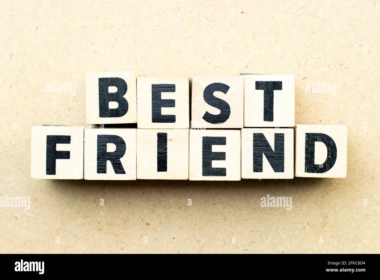 Letter block in word best friend on wood background Stock Photo - Alamy