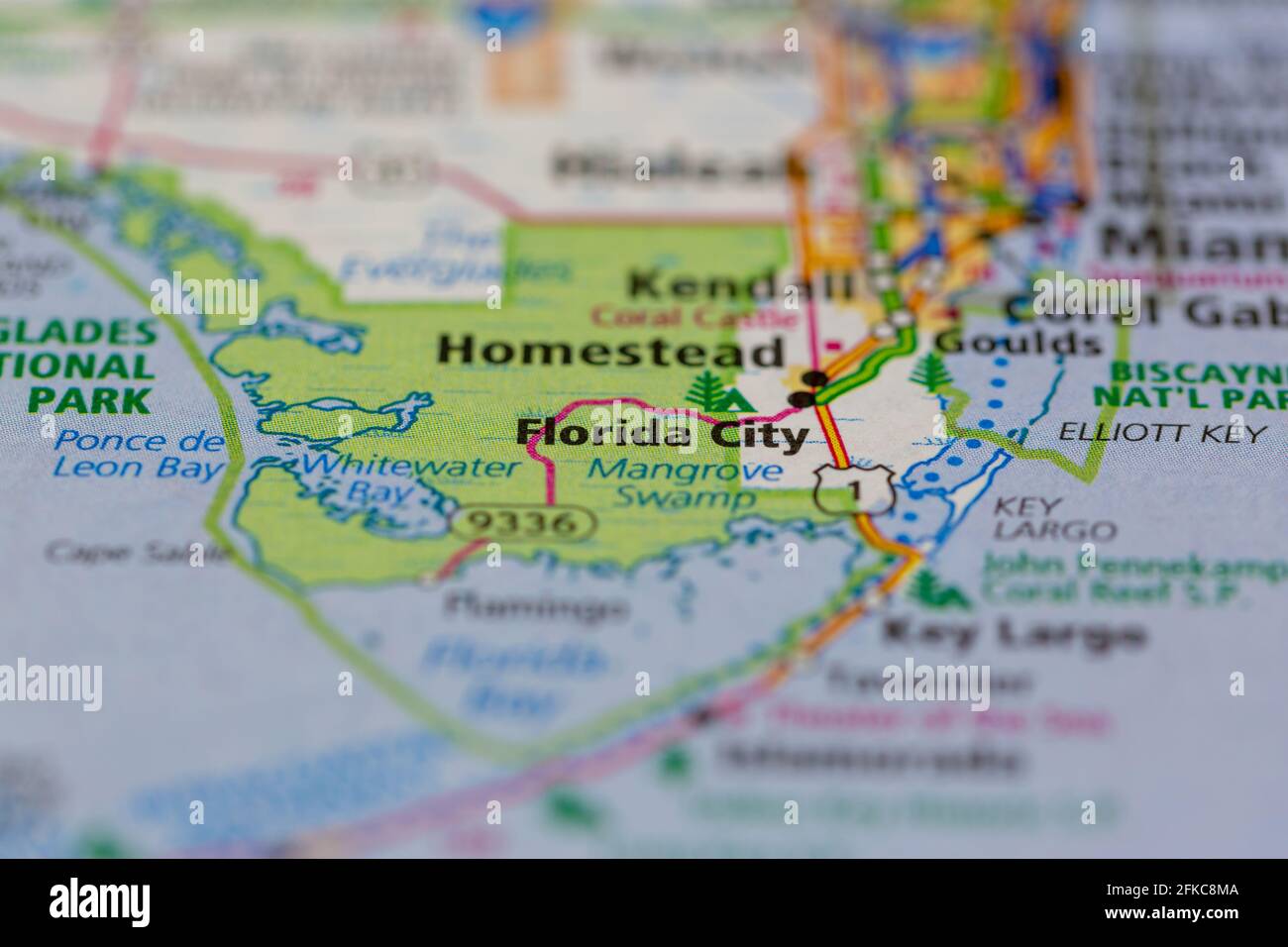 Florida City Florida USA Shown on a geography map or road map Stock ...