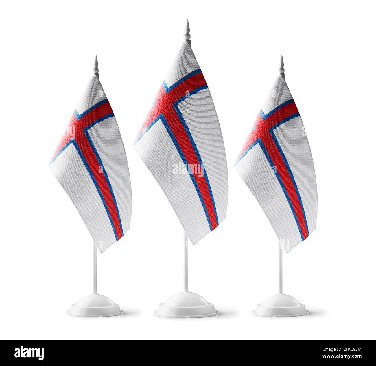 Small national flags of the Faroe Islands on a white background Stock ...