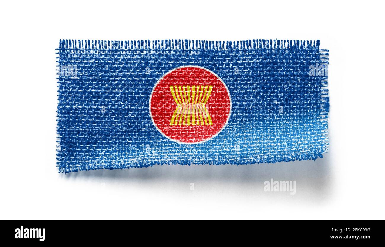 ASEAN flag on a piece of cloth on a white background Stock Photo - Alamy