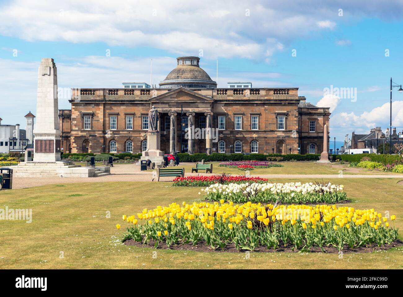 Sheriff Courthouse, viewed from Wellington Square, Ayr., Scotland, UK ...