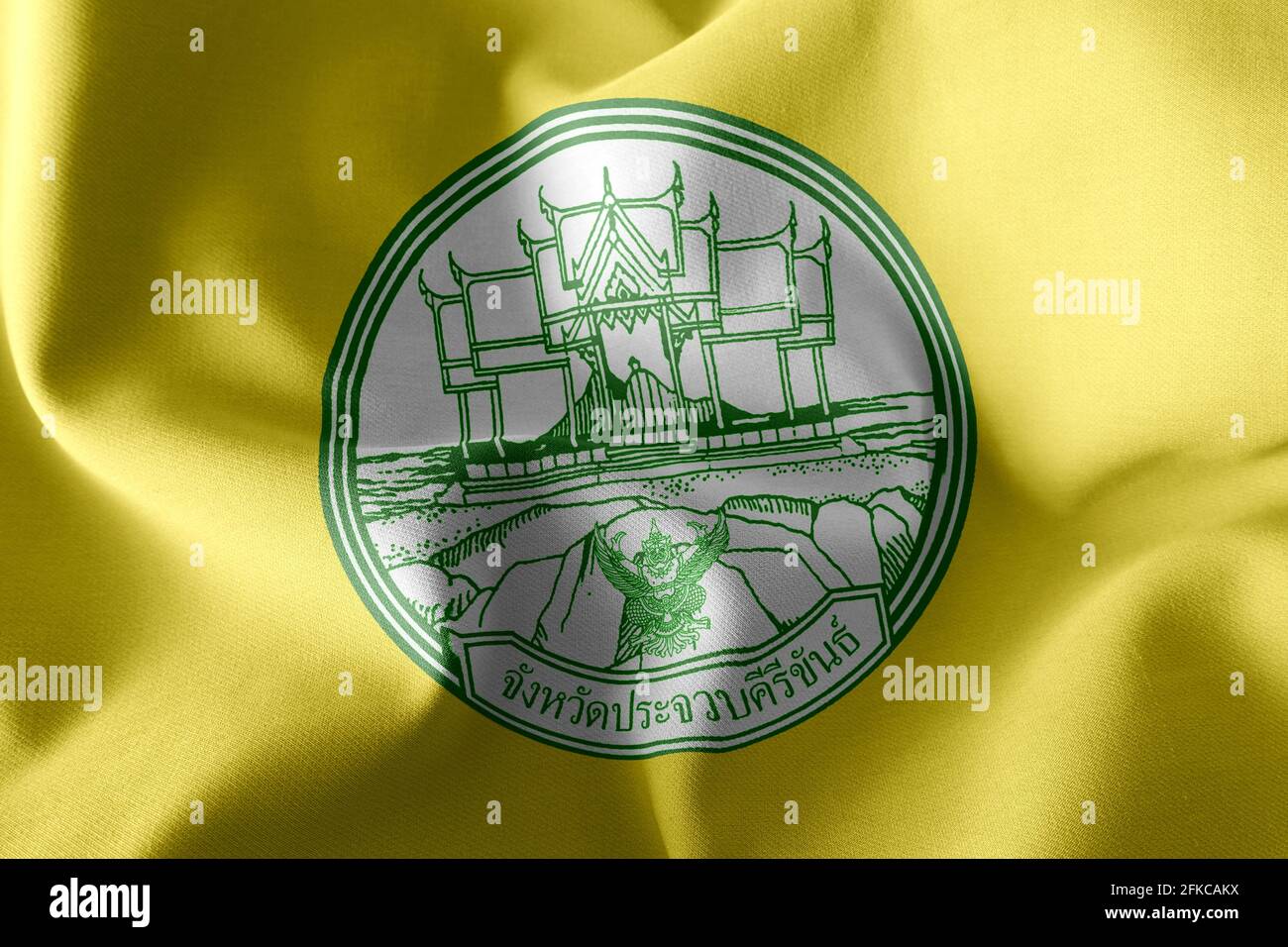 3D illustration flag of Prachuap Khiri Khan is a province of Thailand ...