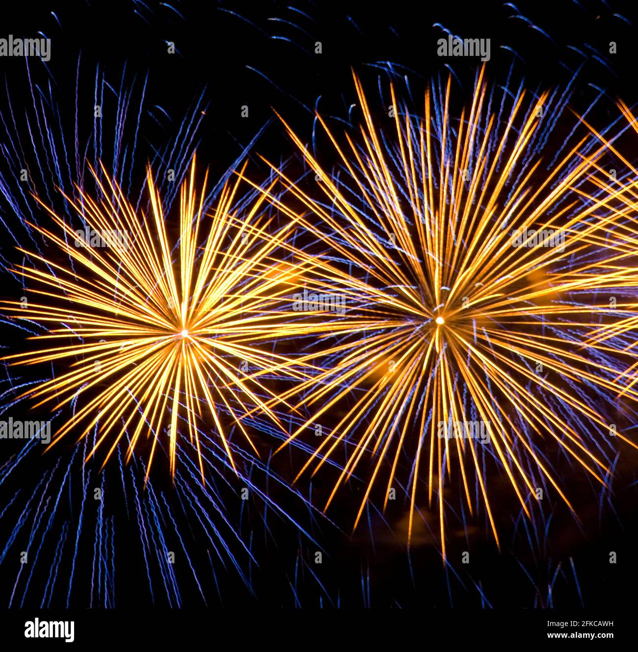 Fireworks in Dark Sky Stock Photo - Alamy