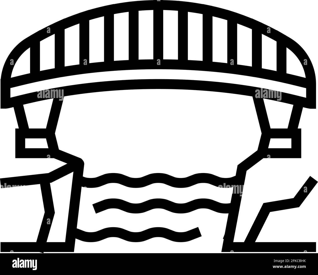 bridge concrete line icon vector illustration Stock Vector Image & Art ...