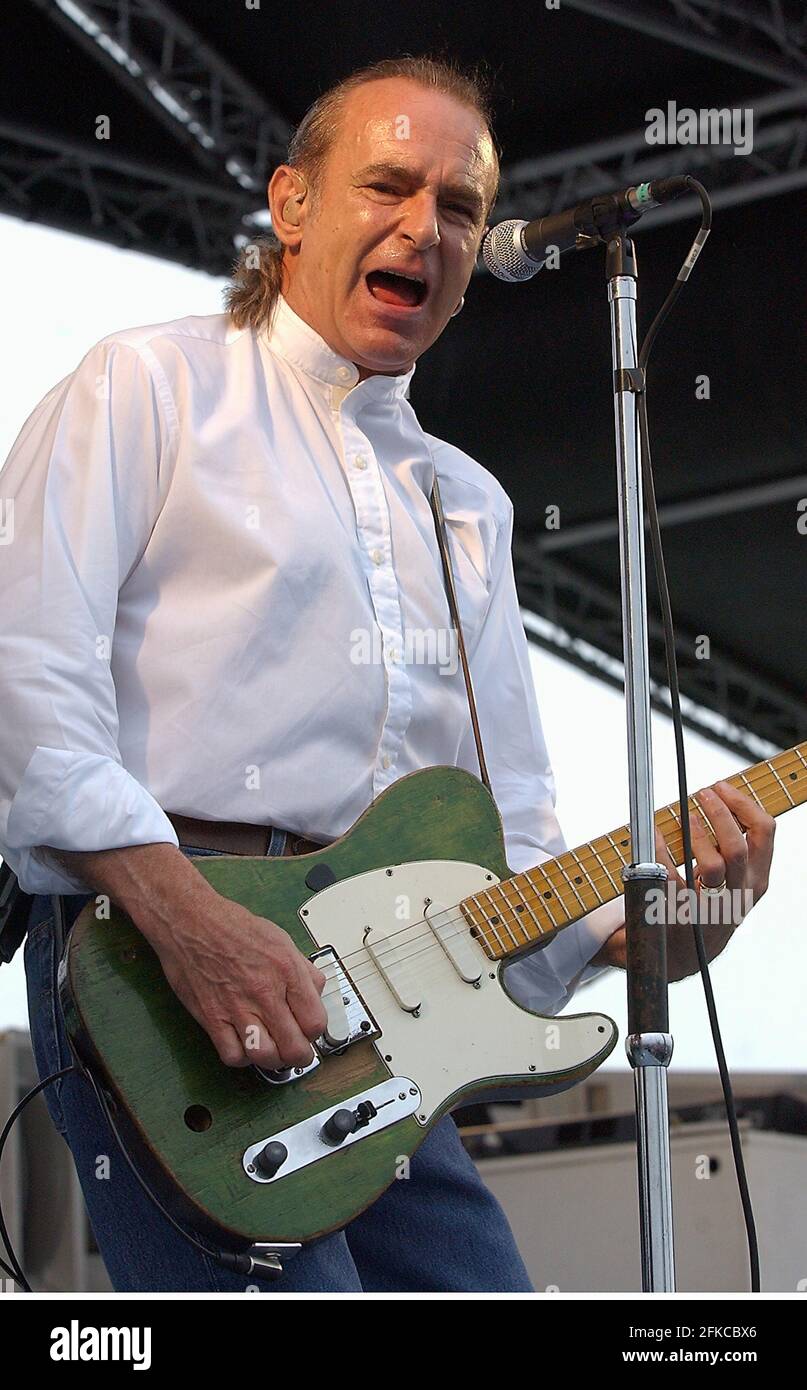 STATUS QUO'S FRANCIS ROSSI ON STAGE ABOARD HMS ARK ROYAL AT PORTSMOUTH ...