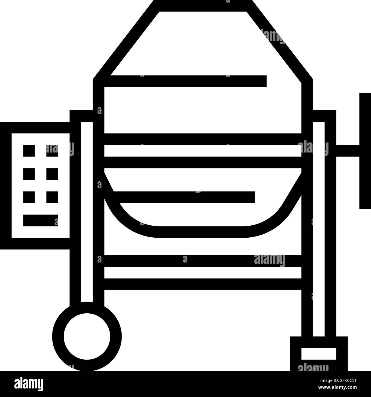 concrete production mixer line icon vector illustration Stock Vector ...