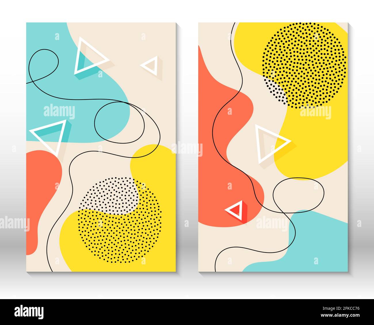 Set of doodle fun patterns. Hipster style 80s-90s. Memphis elements ...