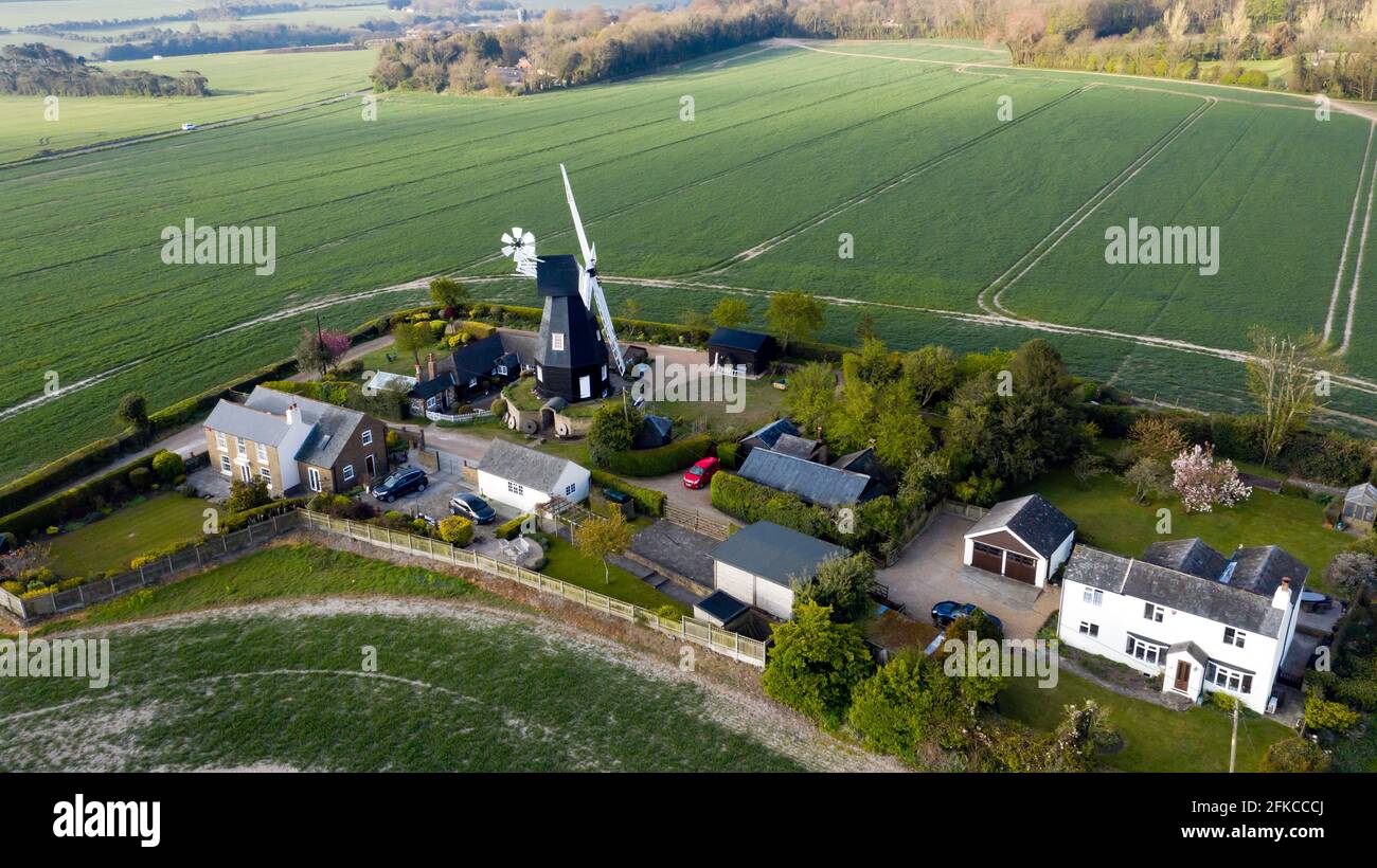 Aerial view of Ripple Mill, Ringwould, Kent Stock Photo - Alamy