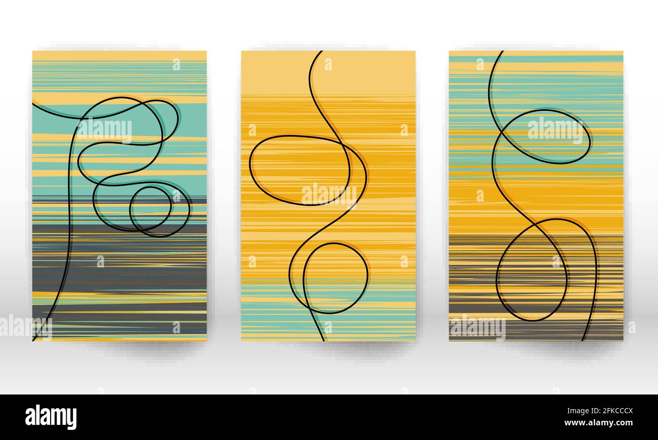 Scandinavian home decor. Hand drawn lines. Modern art canvas ...