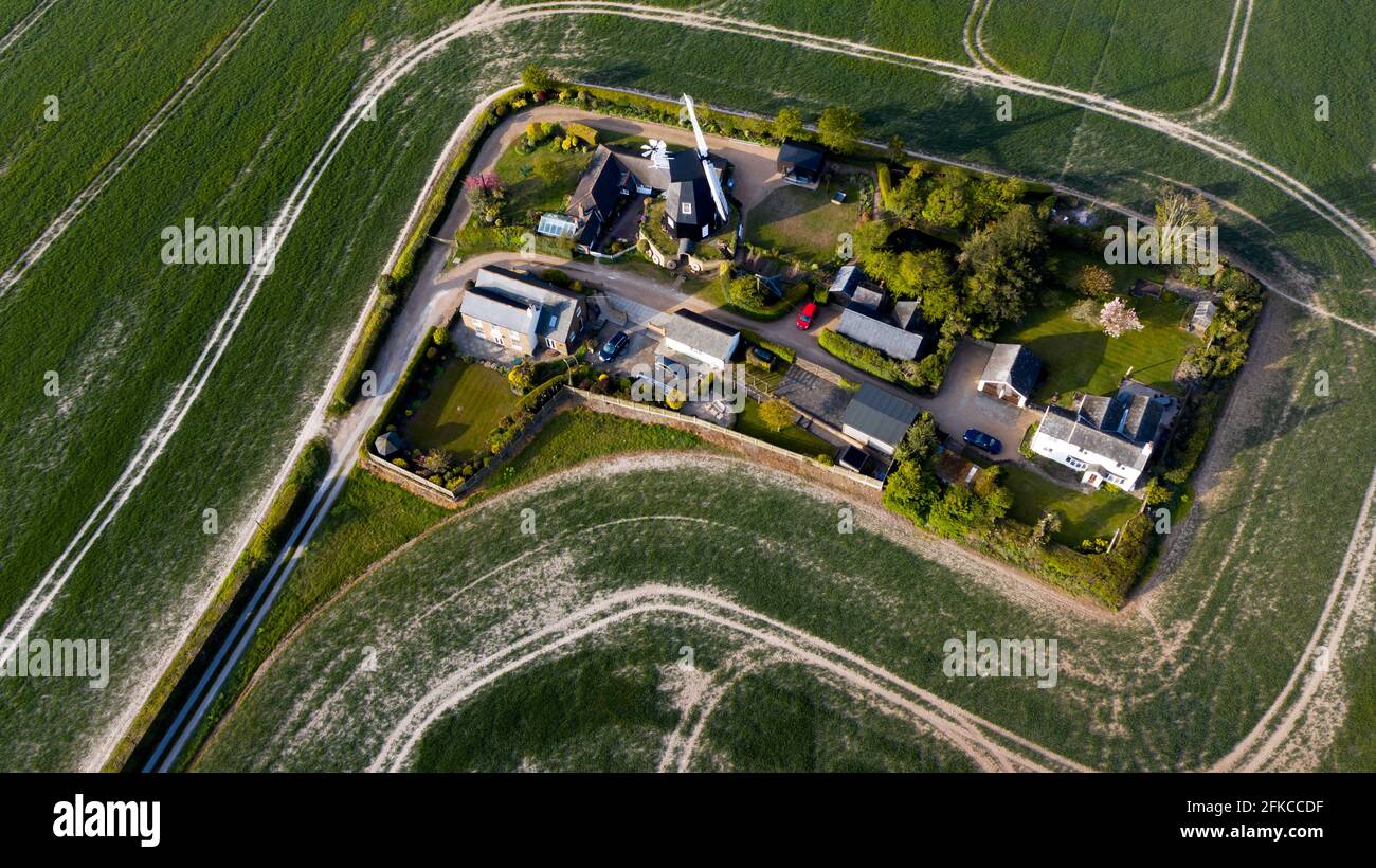 Aerial view of Ripple Mill, Ringwould, Kent Stock Photo - Alamy