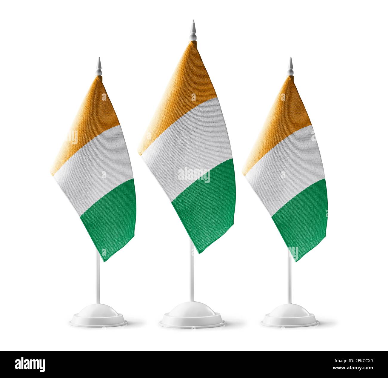 Small National Flags Of The Cote Divoire On A White Background Stock