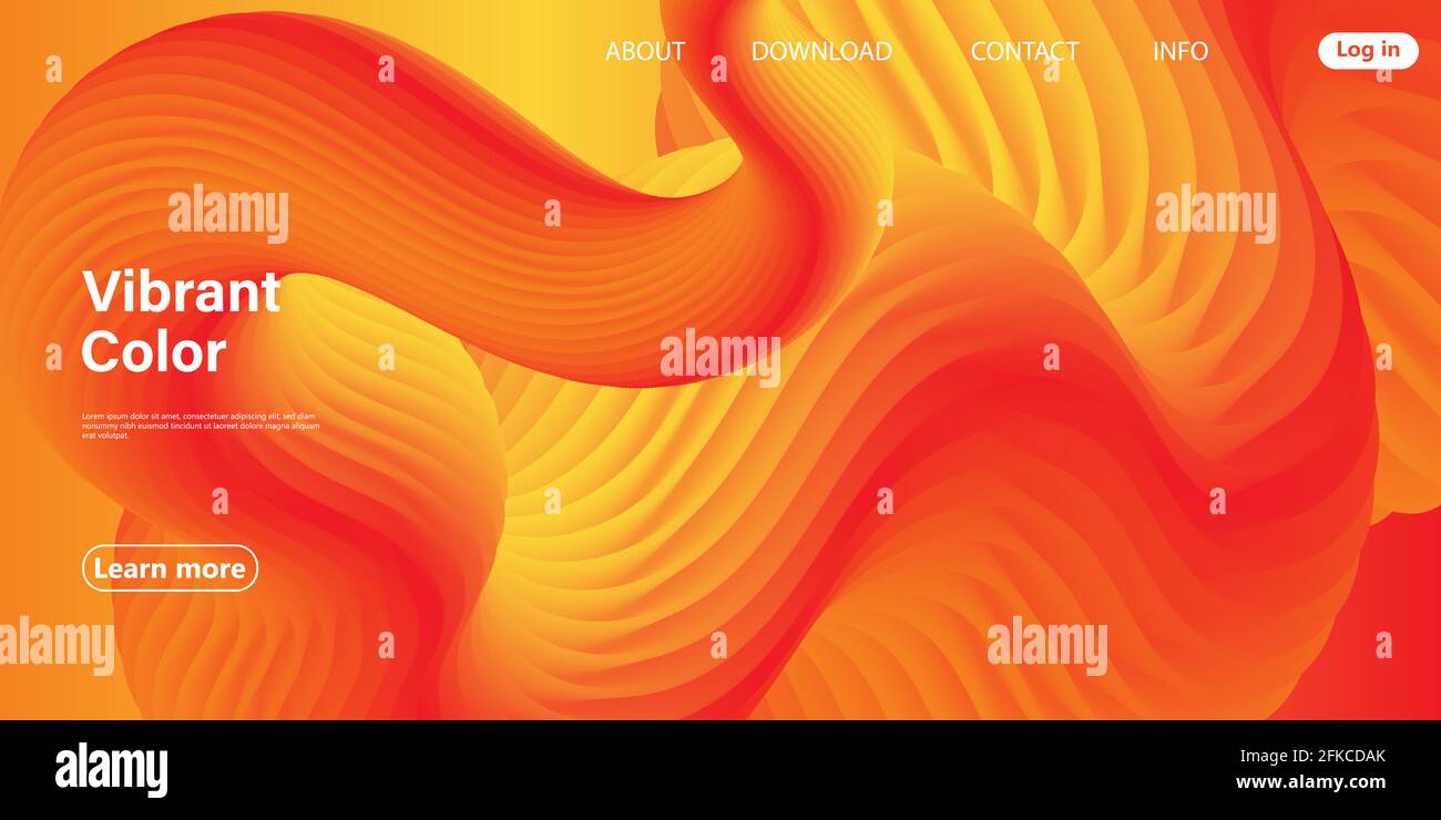 3d Poster abstract flow. Red Color. Colorful gradient. Vector Stock ...