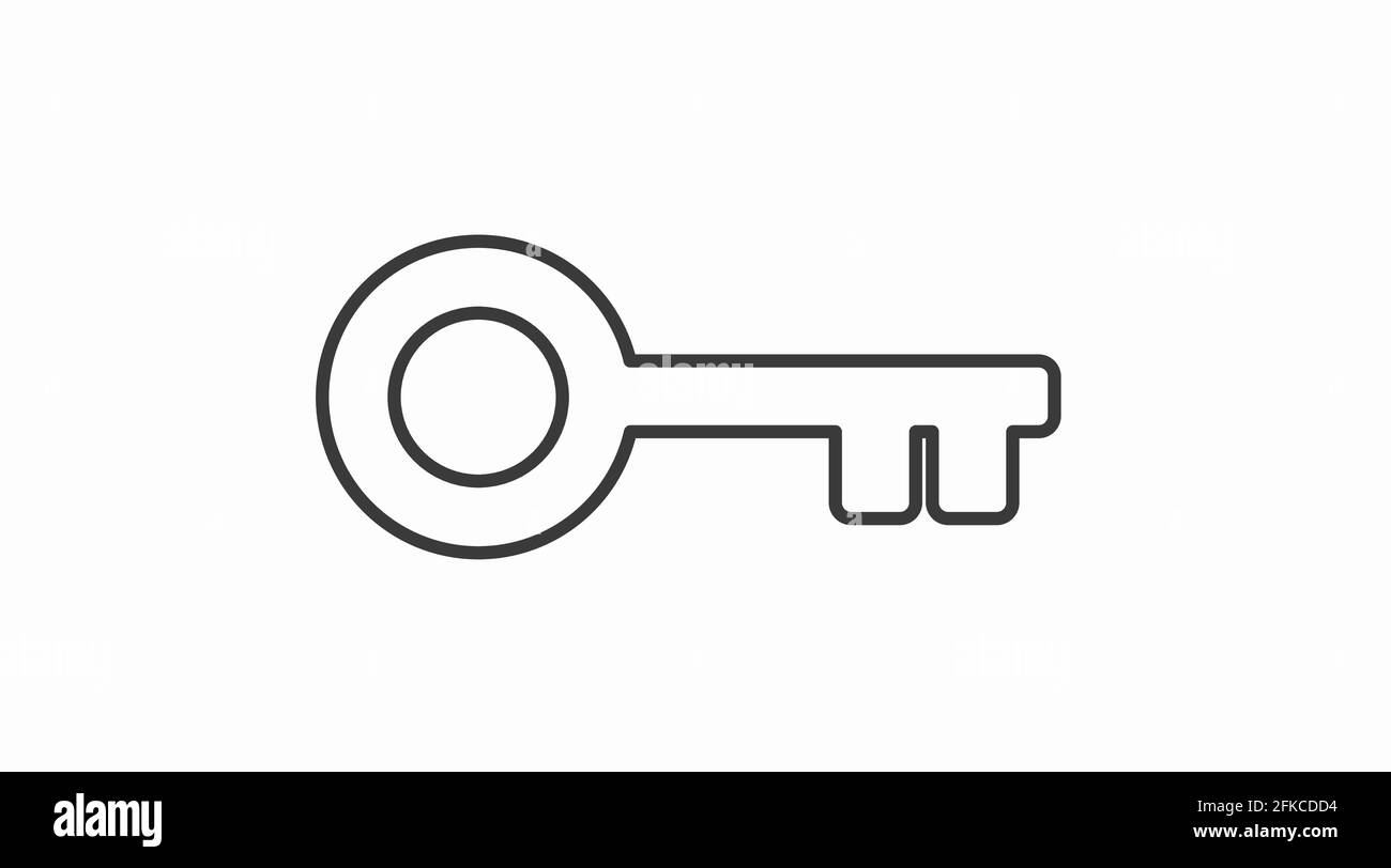 Key Icon. Vecto flat isolated illustration of a key on a white ...