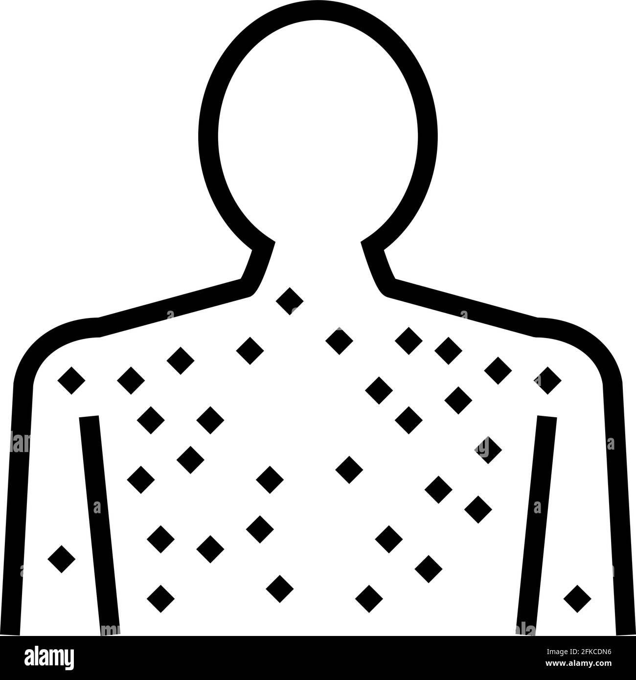 skin rash disease line icon vector illustration Stock Vector Image ...
