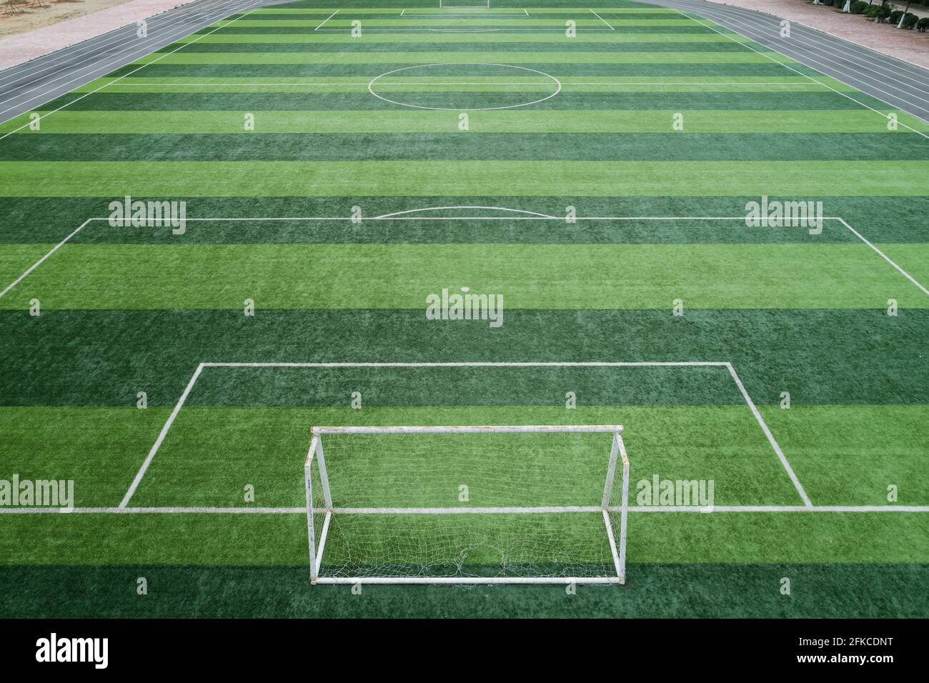 Aerial photography of an empty outdoor sports field Stock Photo - Alamy