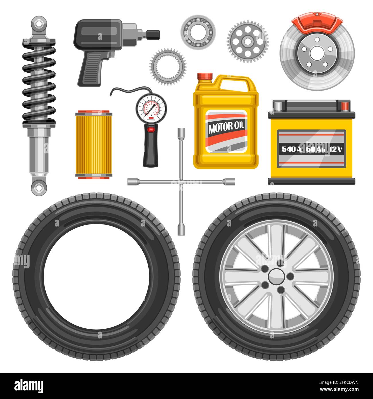 Car parts cut out Stock Vector Images - Alamy