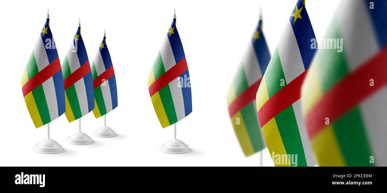 Set Of Central African Republic National Flags On A White Background