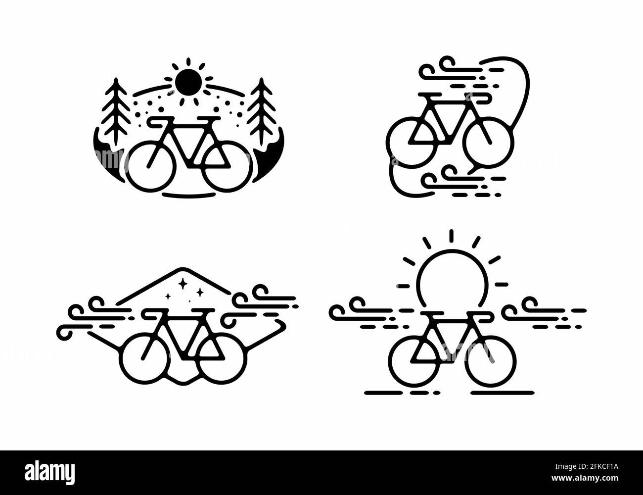 Bicycle transport linear Black and White Stock Photos & Images - Alamy