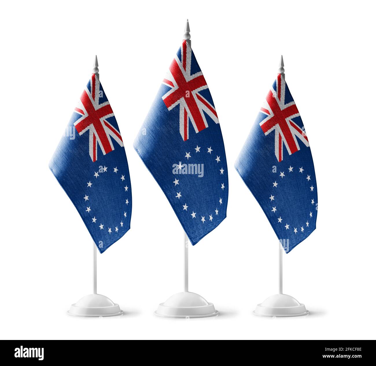 Small national flags of the Cook Islands on a white background Stock ...