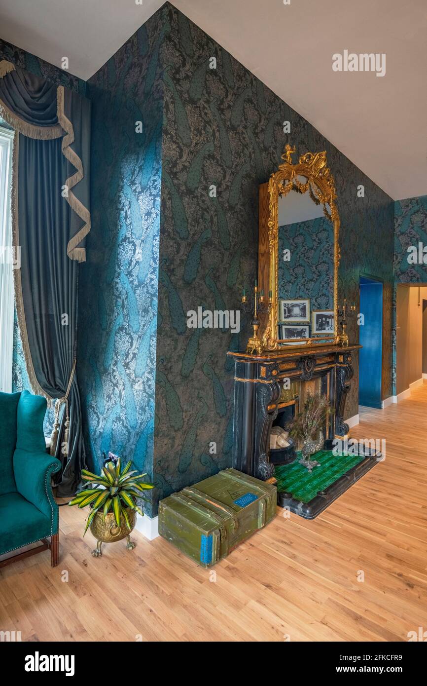 Ireland, Co.Galway, Kylemore Abbey, Mitchell Henry's Library and Study ...