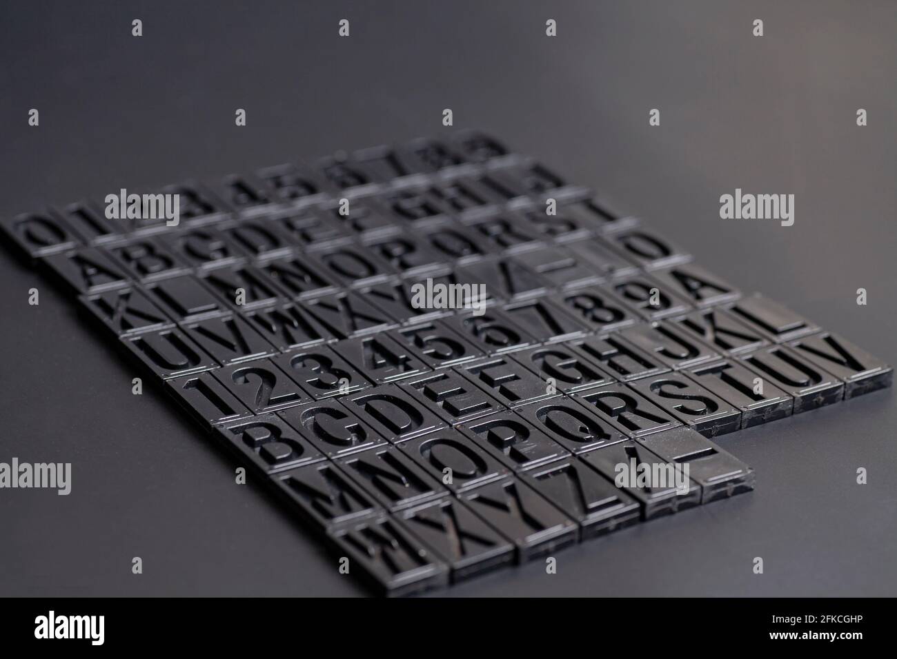 letterpress alphabet and numbers background Stock Photo - Alamy