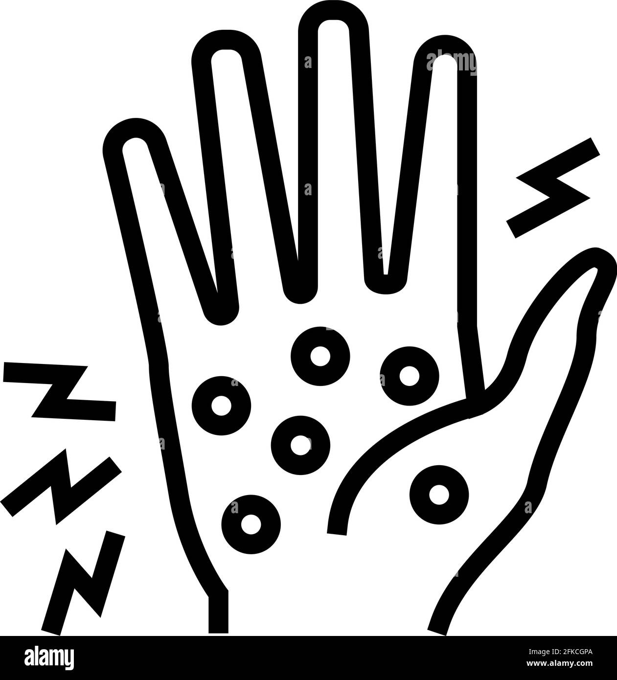 dyshidrotic eczema line icon vector illustration Stock Vector Image ...