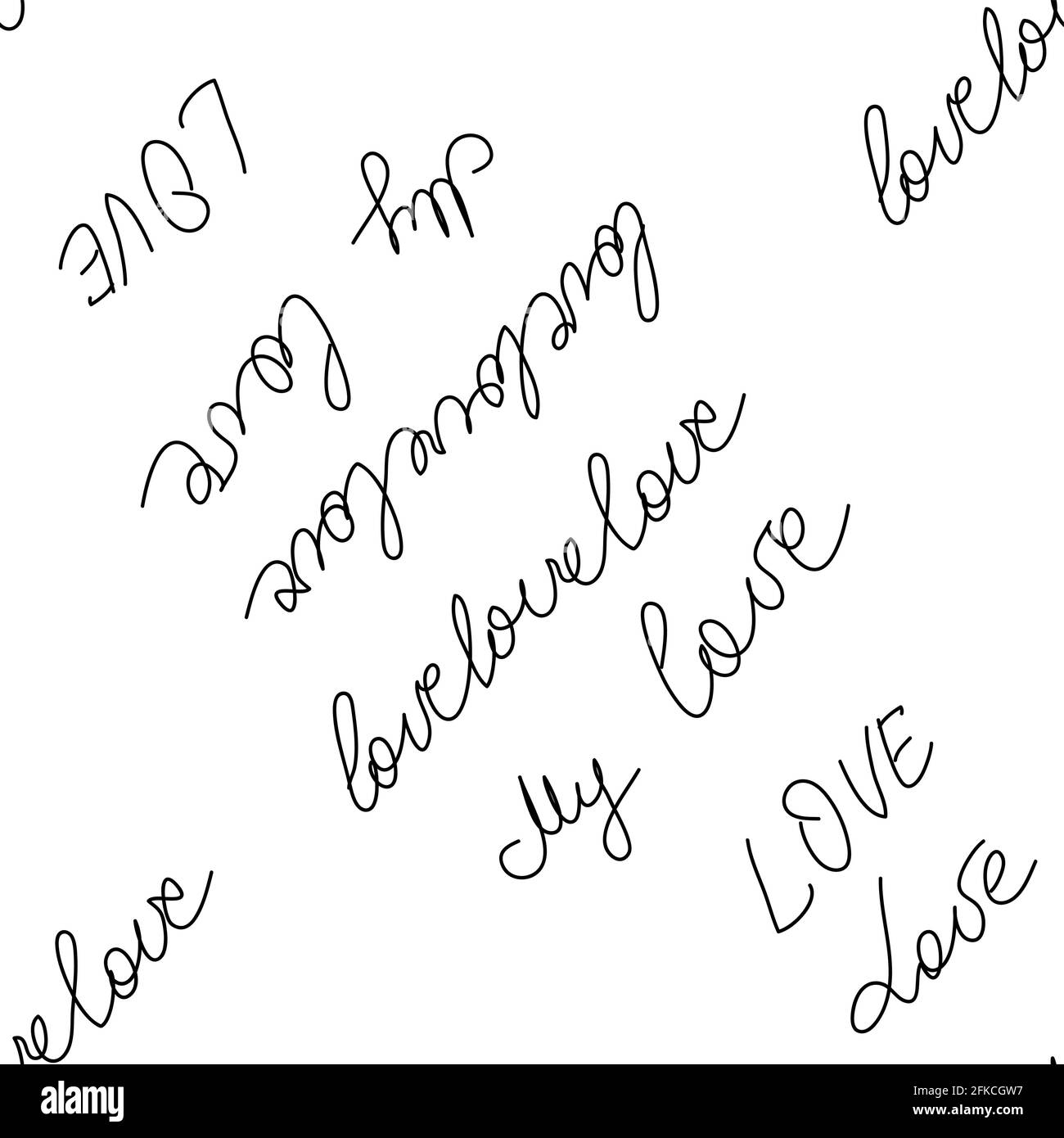 Love text Seamless pattern. Text backgrounds applicable in printing ...