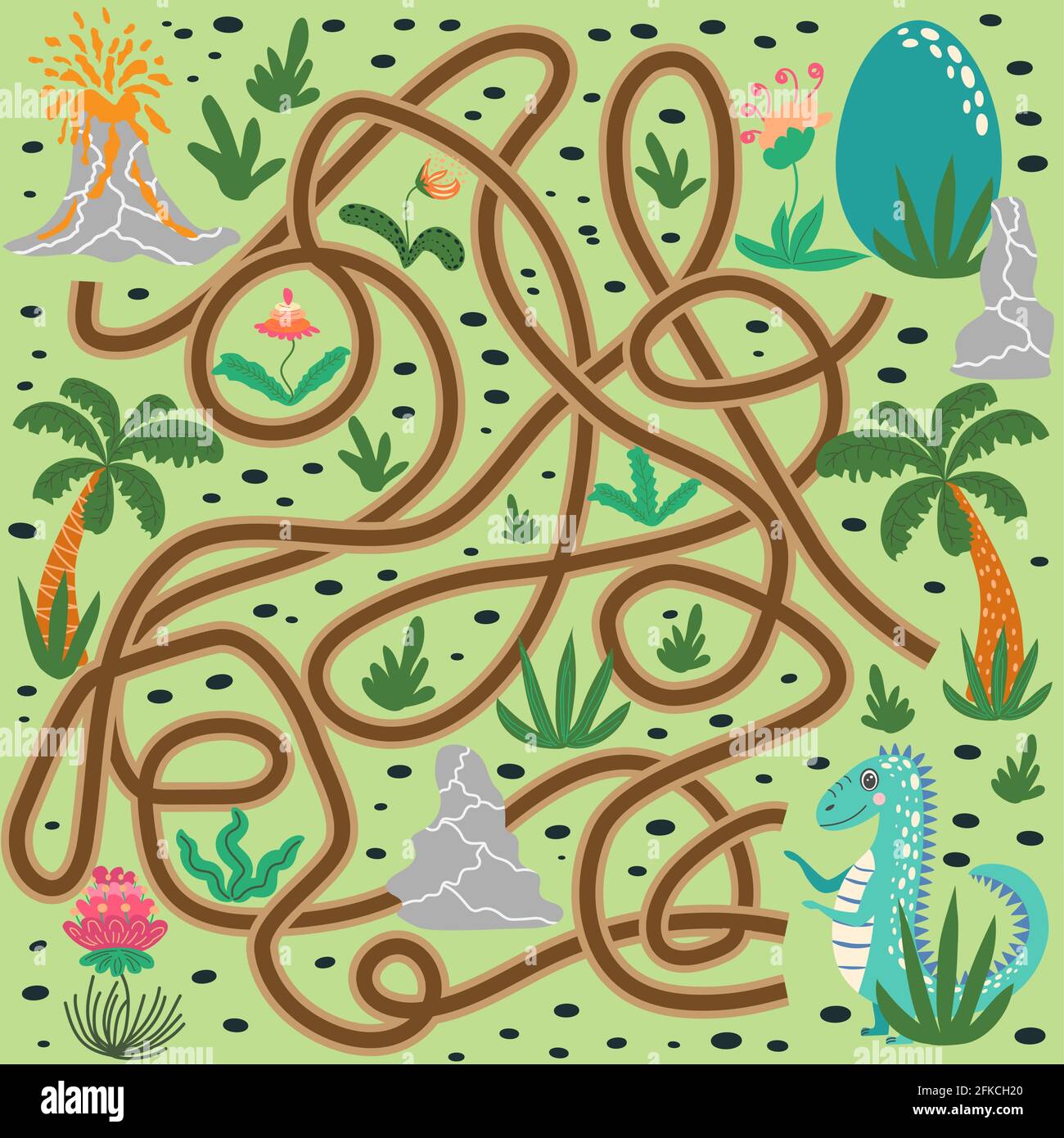 Help dinosaur find path to nest. Labyrinth. Maze game for kids. Help ...