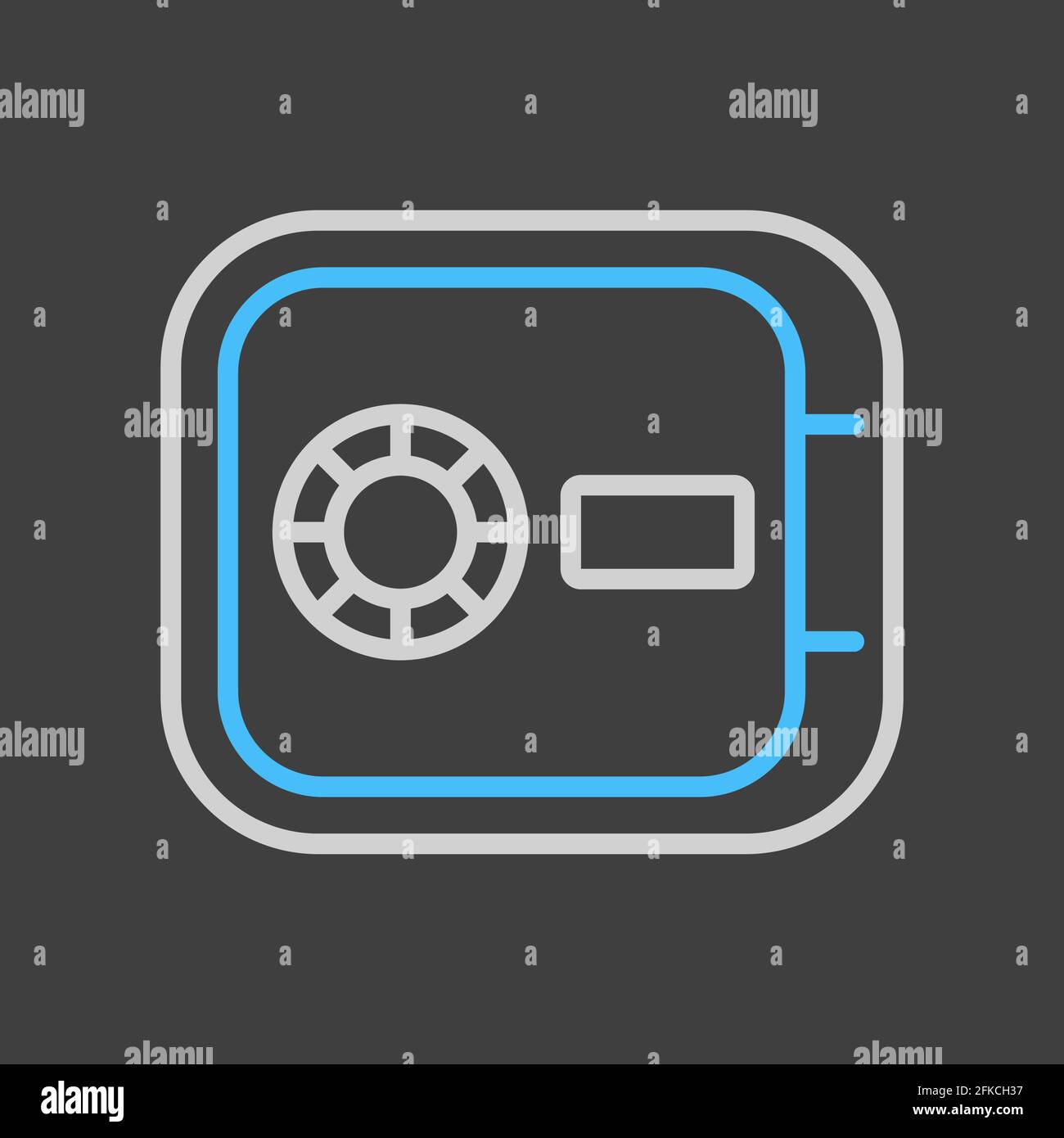 In room safe flat vector icon on dark background. Graph symbol for ...