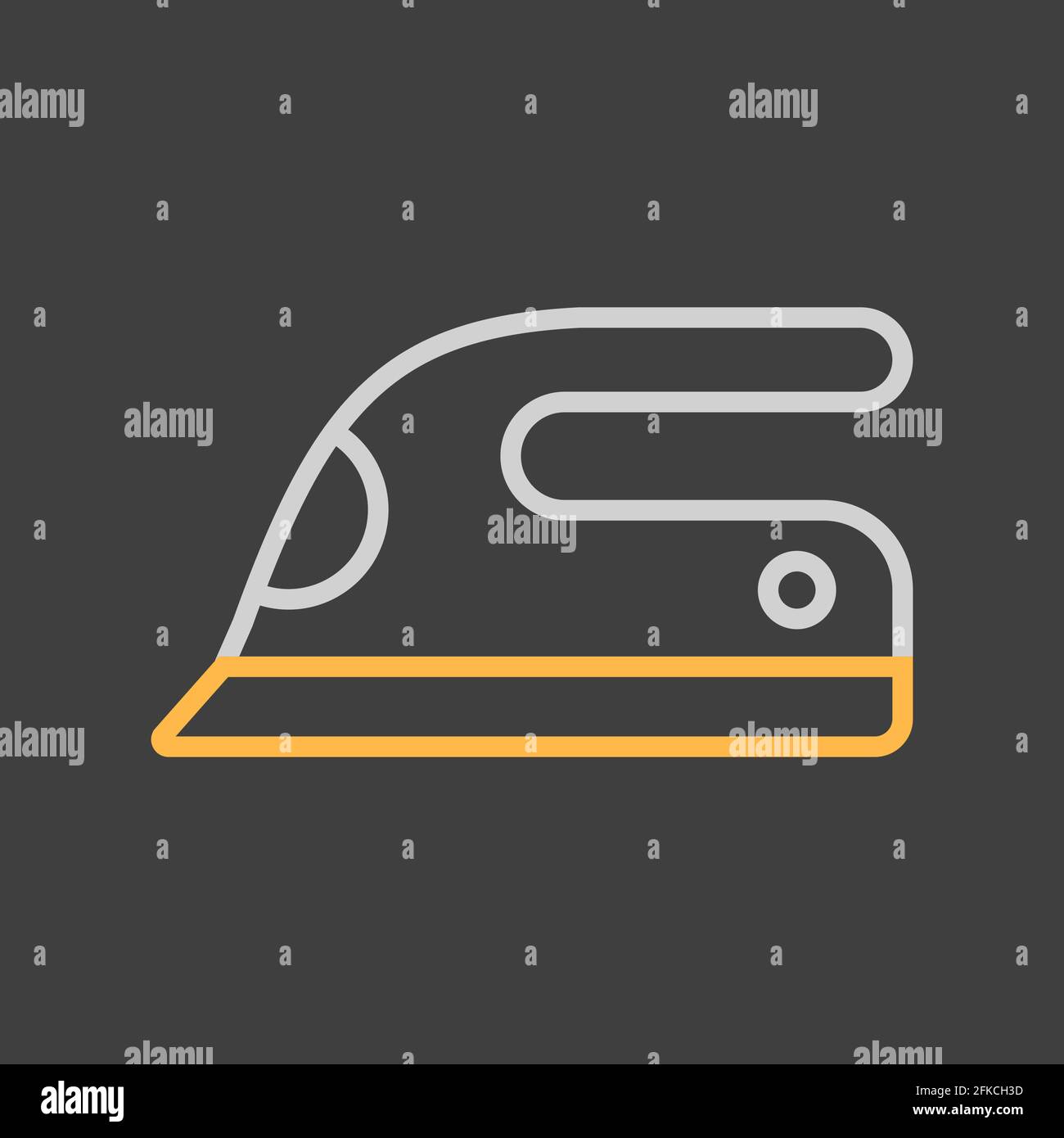 Steam iron flat vector icon on dark background. Graph symbol for ...