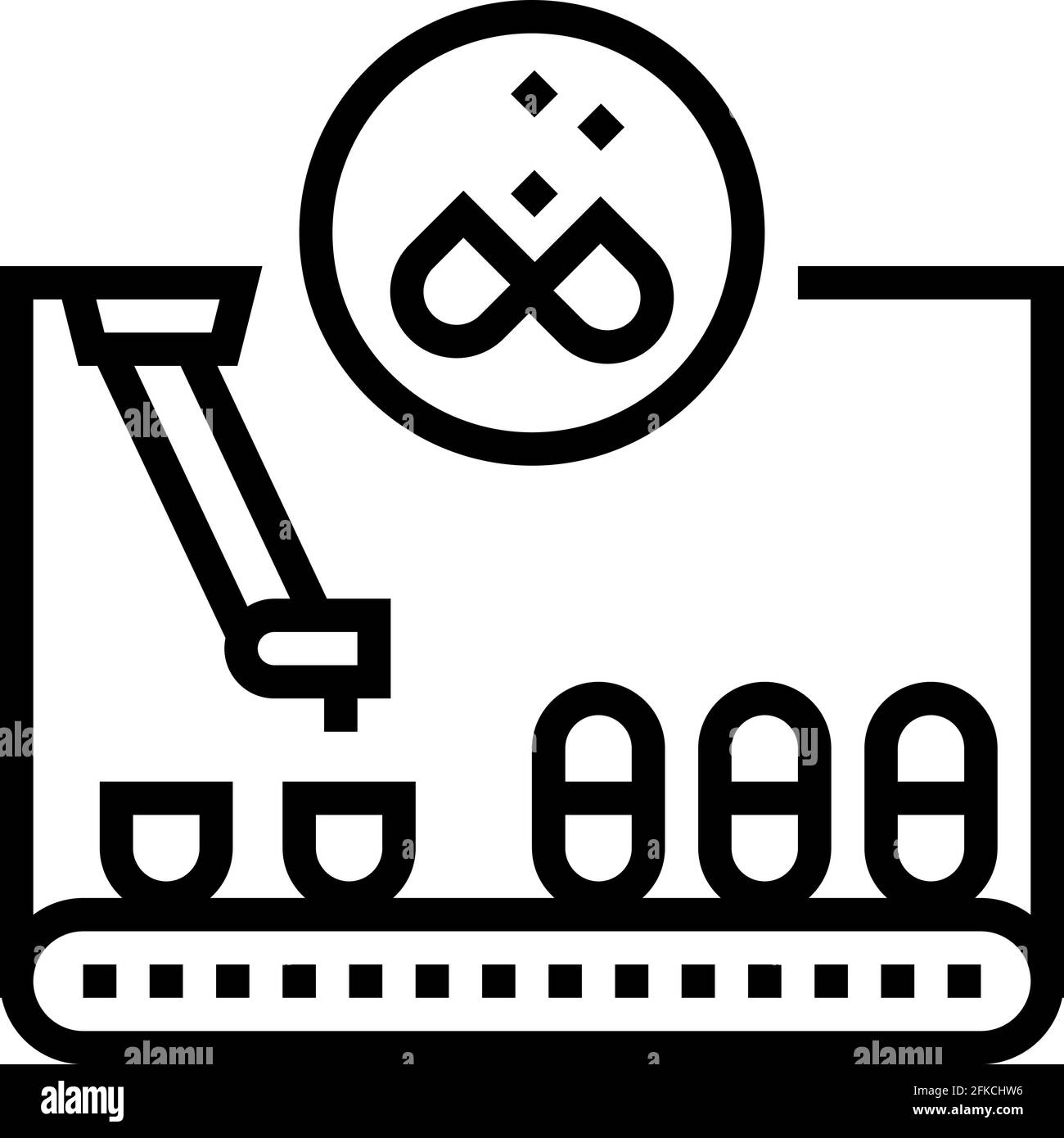 filling pharmaceutical production line icon vector illustration Stock ...
