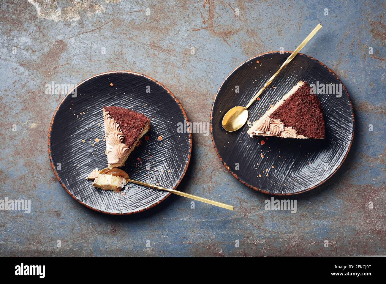 Top view pastry on plates hi-res stock photography and images - Alamy