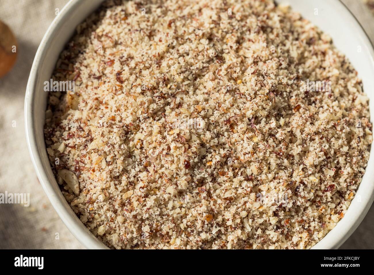 Raw Organic Hazelnut Flour in a Bowl Stock Photo - Alamy