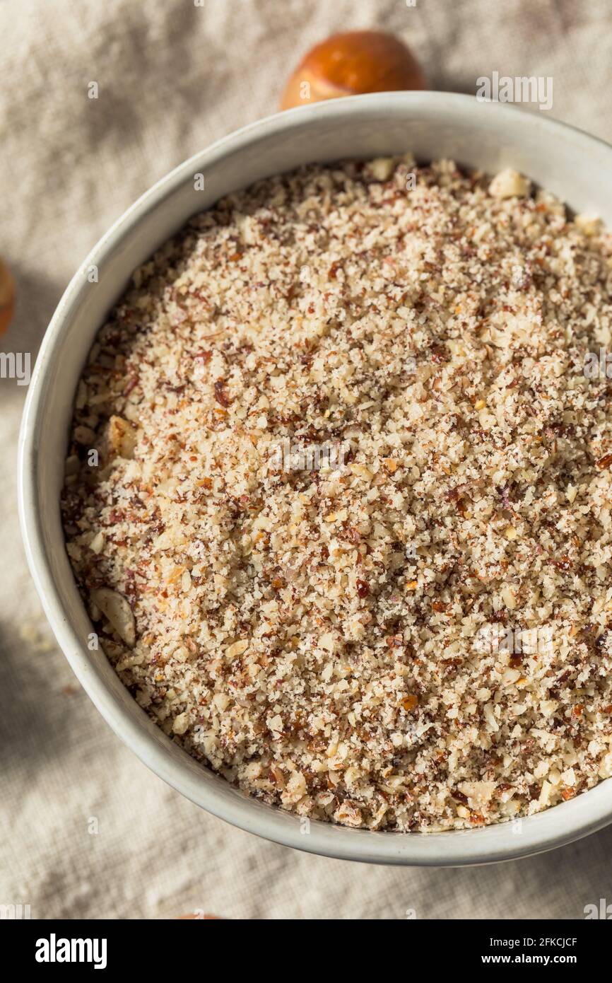 Raw Organic Hazelnut Flour in a Bowl Stock Photo - Alamy