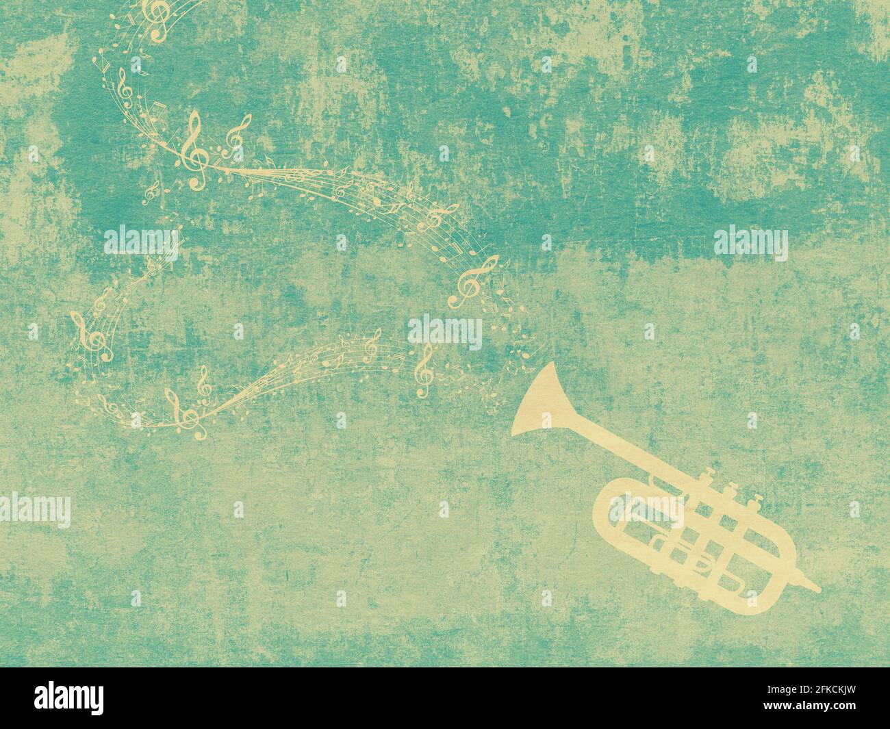 Abstract yellow trumpet design music themed textured illustration Stock ...